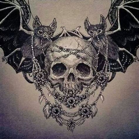 Pin On Bats Art Tattoo Skull Skull Tattoos