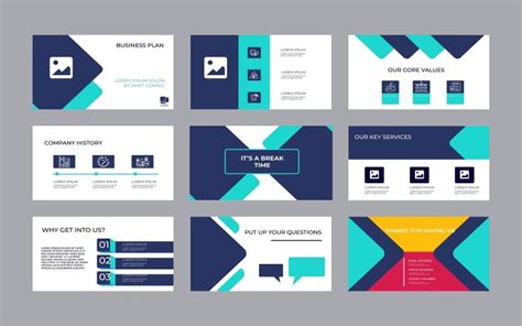 Abstract Pitch Deck Presentation Design Template Geometric Abstract Shapes Composition