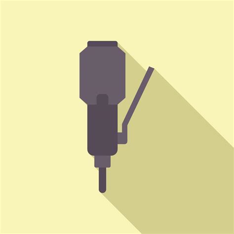 Pneumatic Drill Illustration With Long Shadow For Construction Projects