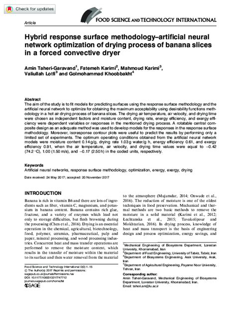 pdf hybrid response surface methodology artificial neural network