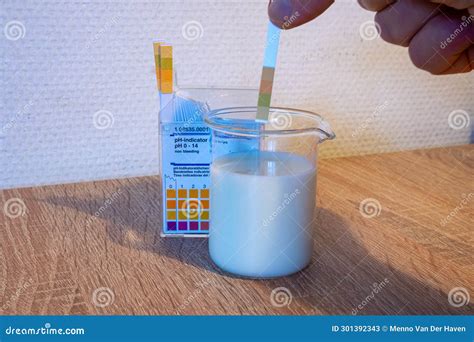 Determination Of The Acidity Using A Ph Strip Stock Image Image Of