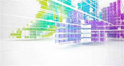 Premium Photo Abstract White And Colored Gradient Interior From Array