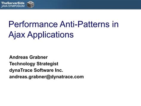 Performance Anti Patterns In Ajax Applications Ppt