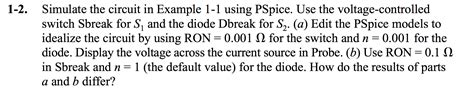 simulate the circuit in example 1 1 using pspice use