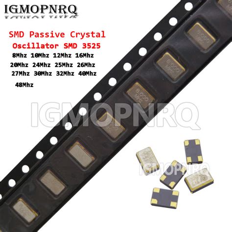 10pcs 3525 Smd Passive Quartz Crystal Oscillator 8mhz 10mhz 12mhz 16mhz 20mhz 24mhz 26mhz 30mhz