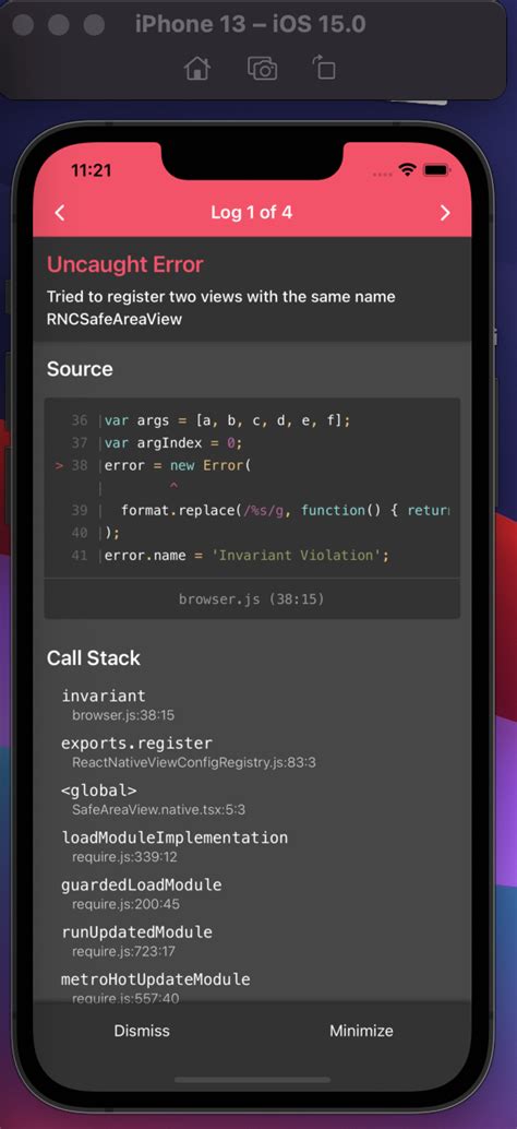 React Native Error Tried To Register Two Views With The Same Name