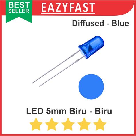 Jual Led 5mm Diffused Blue Biru Shopee Indonesia