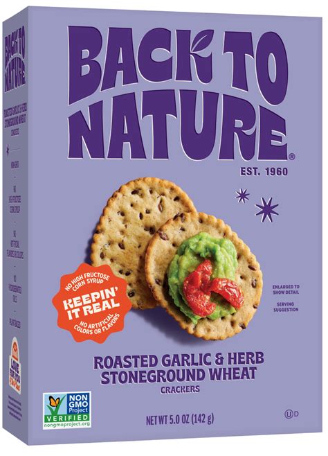 Garlic And Herb Stoneground Wheat Crackers Kosher Back To Nature