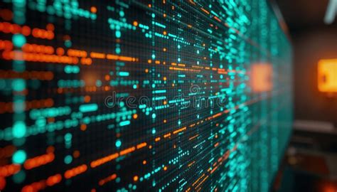 Futuristic Digital Wall Displays Data Streams Abstract Tech Background Shows Flowing Binary