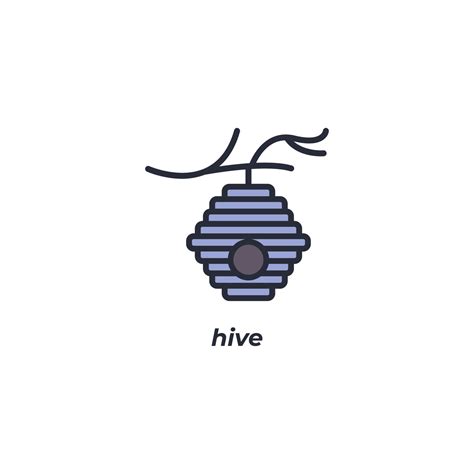 Vector Sign Hive Symbol Is Isolated On A White Background Icon Color