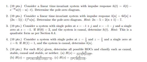 solved s 1 10 pts consider a linear time invariant