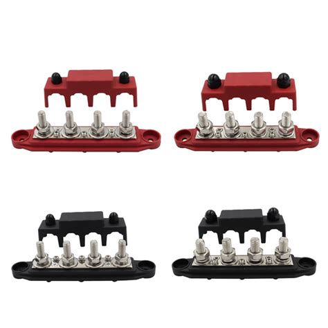 4 Terminal Power Distribution Block Bus Bar With Covers 250 Amps Rating Marine Bus Bar Battery