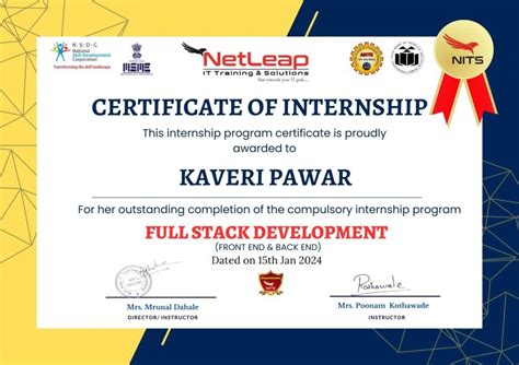 Kaveri Pawar On Linkedin Internship Netleapittrainingandsolutions