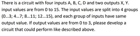 solved there is a circuit with four inputs a b c d and