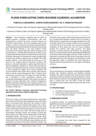 FLOOD FORECASTING USING MACHINE LEARNING ALGORITHM | PDF