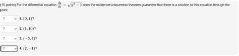Solved 10 ﻿points ﻿for The Differential Equation