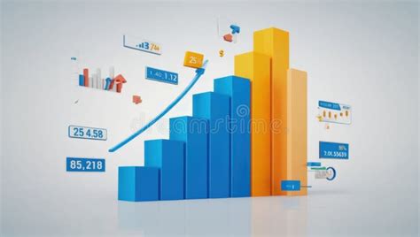 Colorful Bar Graph Showing Data Trends And Financial Growth Metrics Stock Illustration