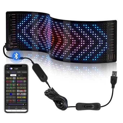 LED Matrix Pixel Panel Bluetooth APP USB V Flexible Addressable RGB Pattern Graffiti Scrolling