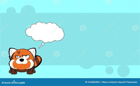 Sad Red Panda Ball Style Character Carton Background Cartoon Vector 254482077