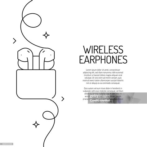 Continuous Line Drawing Of Wireless Earphones Icon Hand Drawn Symbol