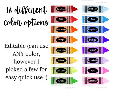 Editable Crayon Cubby Tags Printable Classroom Labels Canva Template Pdf Etsy