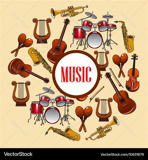 Musical Instruments Poster Royalty Free Vector Image