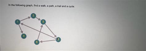 Solved In The Following Graph Find A Walk A Path A Trail