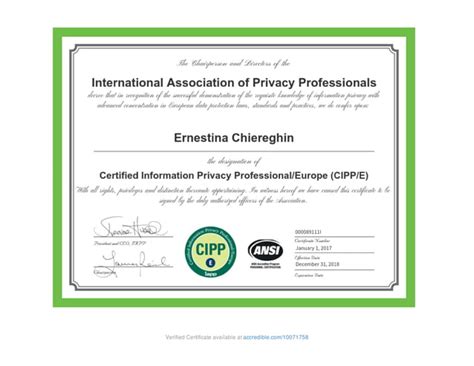 10071758 Iapp Cipp E Certificate Ppt