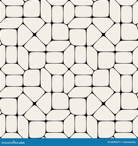 Vector Seamless Black And White Mosaic Pavement Pattern Stock Vector Illustration Of Black