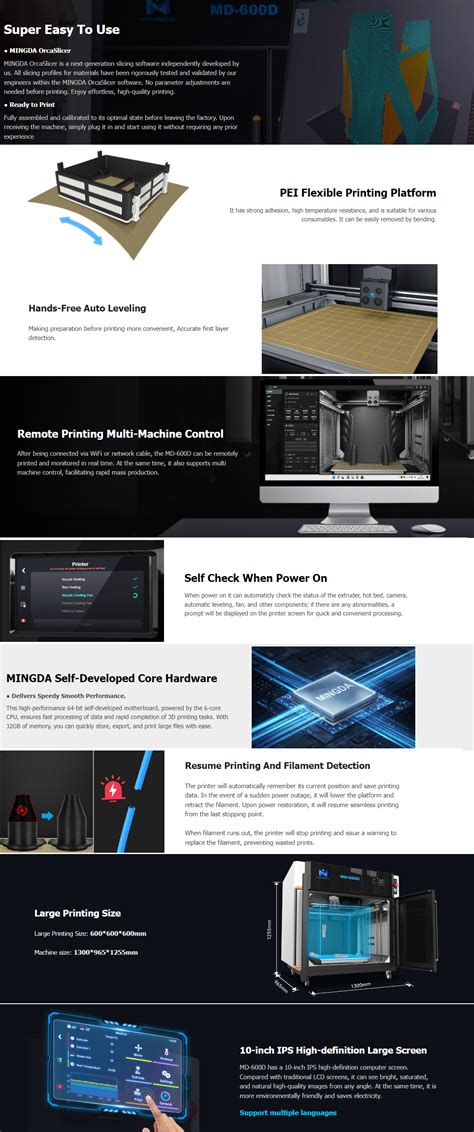 Mingda Md 600 Pro 3d Printer 3d Printers Depot