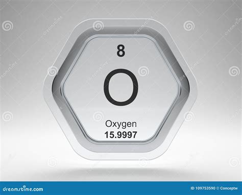 Oxygen Symbol Hexagon Frame Stock Illustration Illustration Of Metal