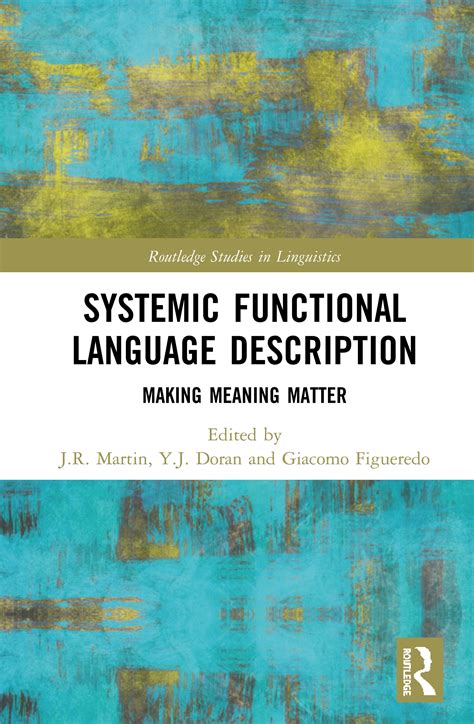 Systemic Functional Language Description Taylor And Francis Group