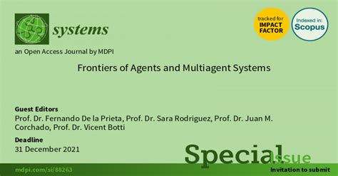 Systems Special Issue Frontiers Of Agents And Multiagent Systems