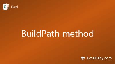 FileSystemObject BuildPath Method ExcelBaby