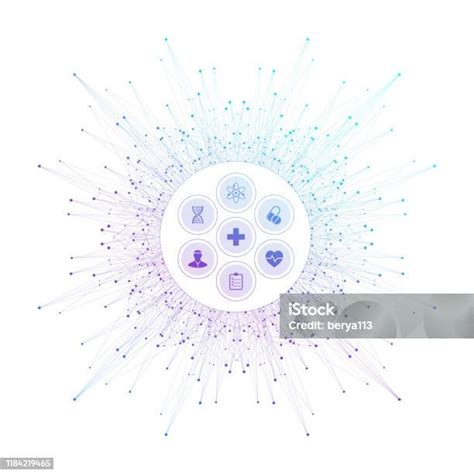 플랫 아이콘이 있는 추상적인 건강 관리 배너 템플릿입니다 의료 의학 개념 의료 혁신 기술 약국 배너입니다 벡터 일러스트레이션 0명에 대한 스톡 벡터 아트 및 기타 이미지
