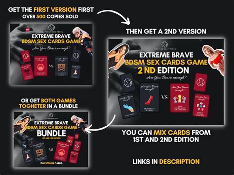 Extreme Brave Bdsm Sex Cards Printable Naughty Couples Game Etsy Uk