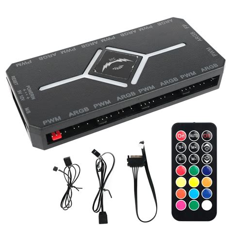 Argb Pwm Fan Hub Addressable 5v 3pin 2 In 1 Rgb Computer Pc Case Fan Hub 1 To 9 Ports Magnetic