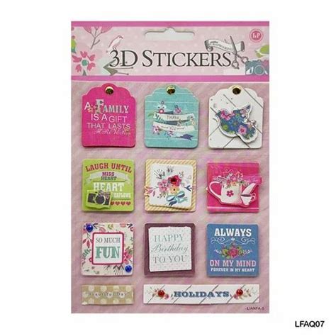 Lfaq07 Scrapbooking 3d Journaling Sticker Contain 1 Unit At Rs 7000