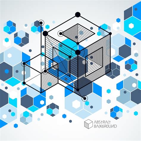 Premium Vector Engineering Technological Blue Vector 3d Wallpaper