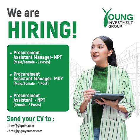 Htun Min Soe On Linkedin 1 💼 We Are Hiring Procurement Young Investment Group