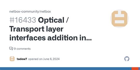 Optical Transport Layer Interfaces Addition In Interface Type Issue Netbox