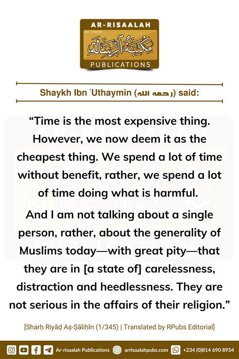 The Most Expensive Thing Shaykh Ibn ‘uthaymeen Arrisaalah Publications