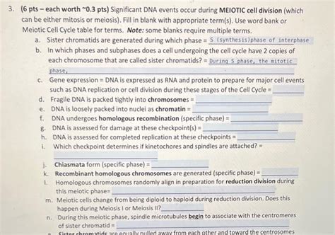 Solved 6 Pts Each Worth 03 Pts Significant Dna Events