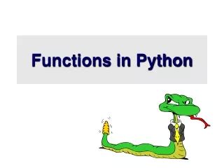 PPT - 14. Python - Functions PowerPoint Presentation, free download ...