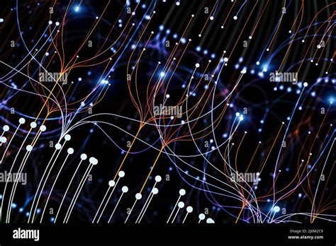 3d rendering big data visualization digital data threads plot network