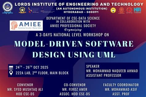 Workshop On Model Driven Software Design Using Uml Lords Institute Of