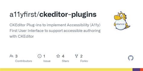 Github A11yfirstckeditor Plugins Ckeditor Plug Ins To Implement