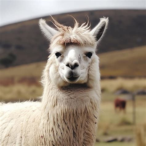 Premium Ai Image Llama Portrait Cute Face
