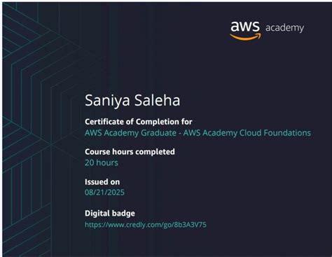 Aws Awsacademy Cloudfoundations Cloudcomputing Certification
