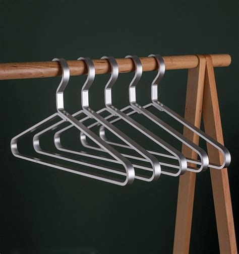 Premium Matte Silvery Aluminum Coat Hangers 6 Piece Set 177” Extra Smooth